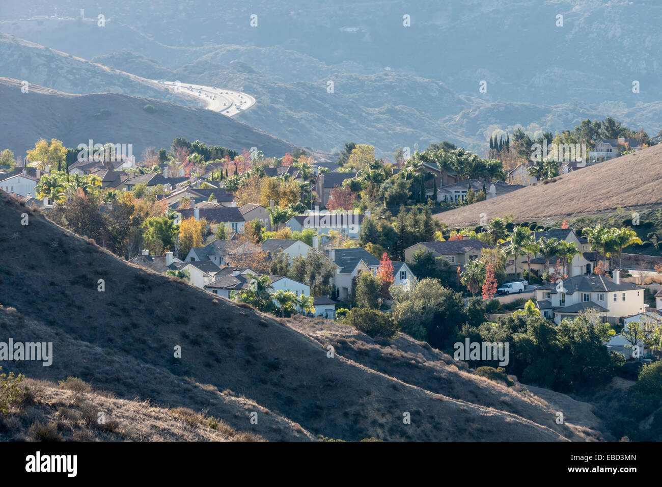 Suburban Southern California hillside neighborhood Stock Photo - Alamy