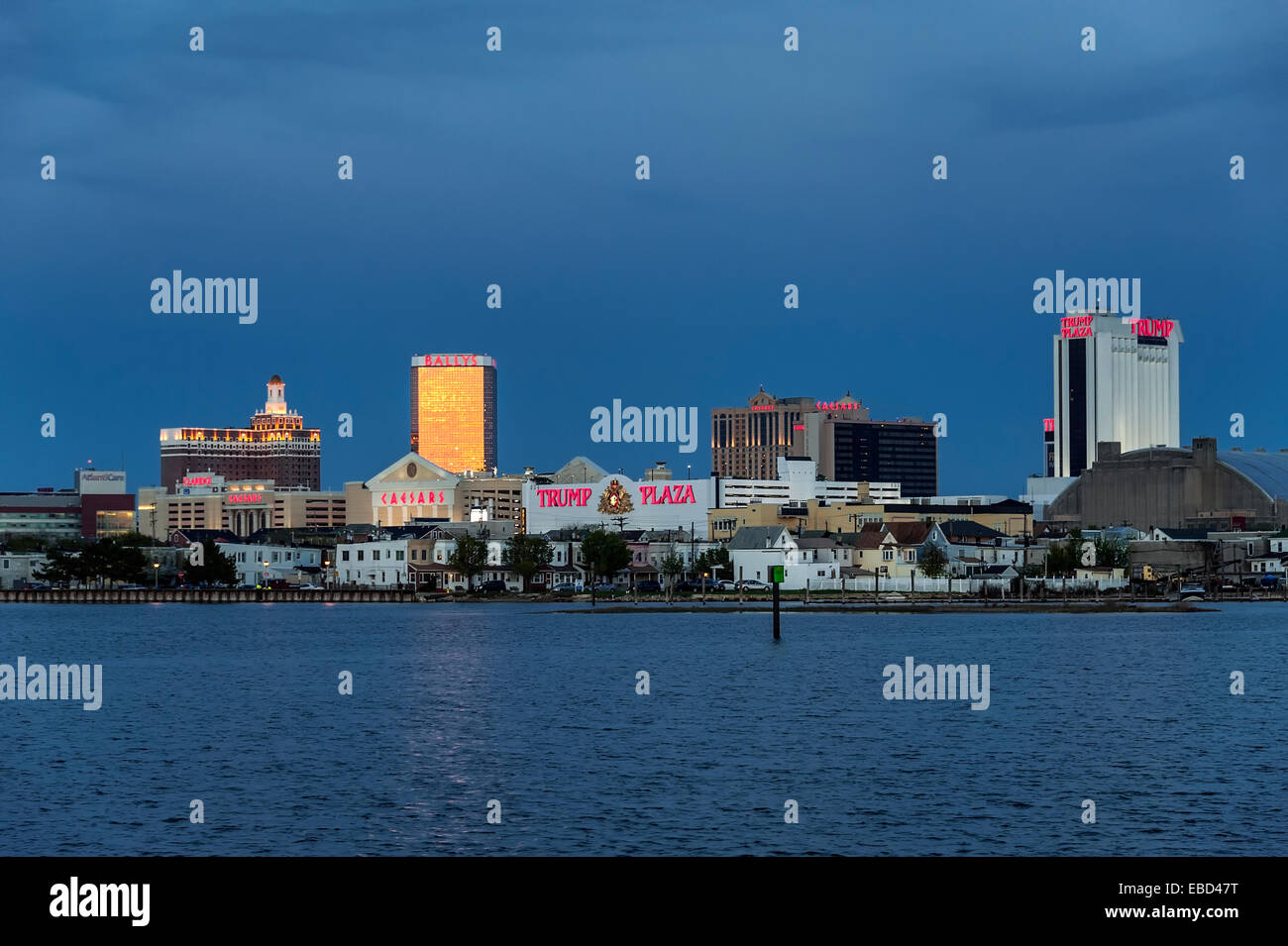 Atlantic City skyline at night, New Jersey, USA Stock Photo - Alamy