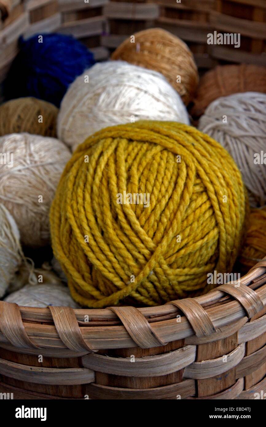 skeins of wool threads Stock Photo - Alamy