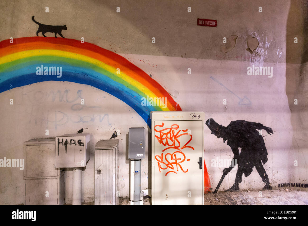 Kenny Random rainbow graffiti Stock Photo - Alamy