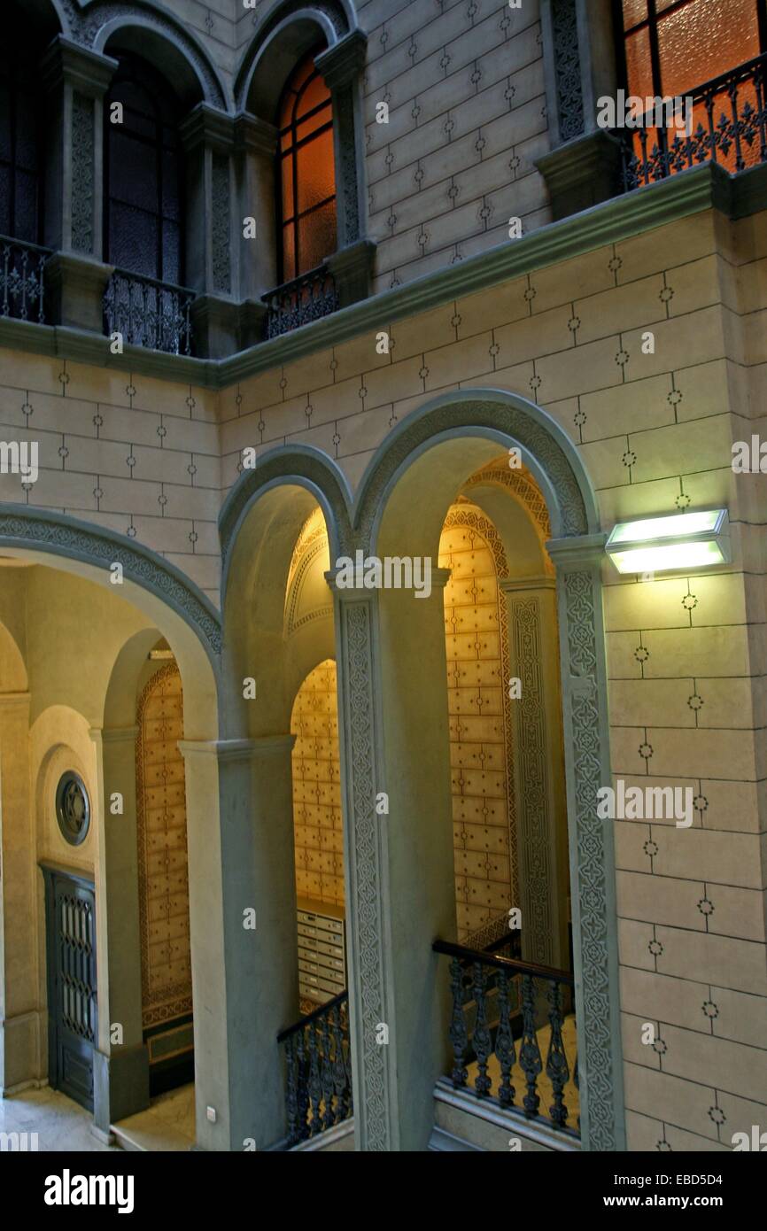 courtyard residential building Paseo de Gracia Barcelona Catalonia ...