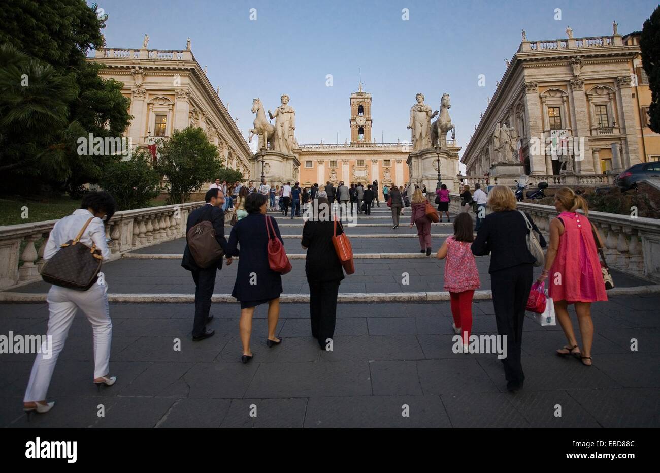 Statue piazza del campidoglio designed hi-res stock photography and ...