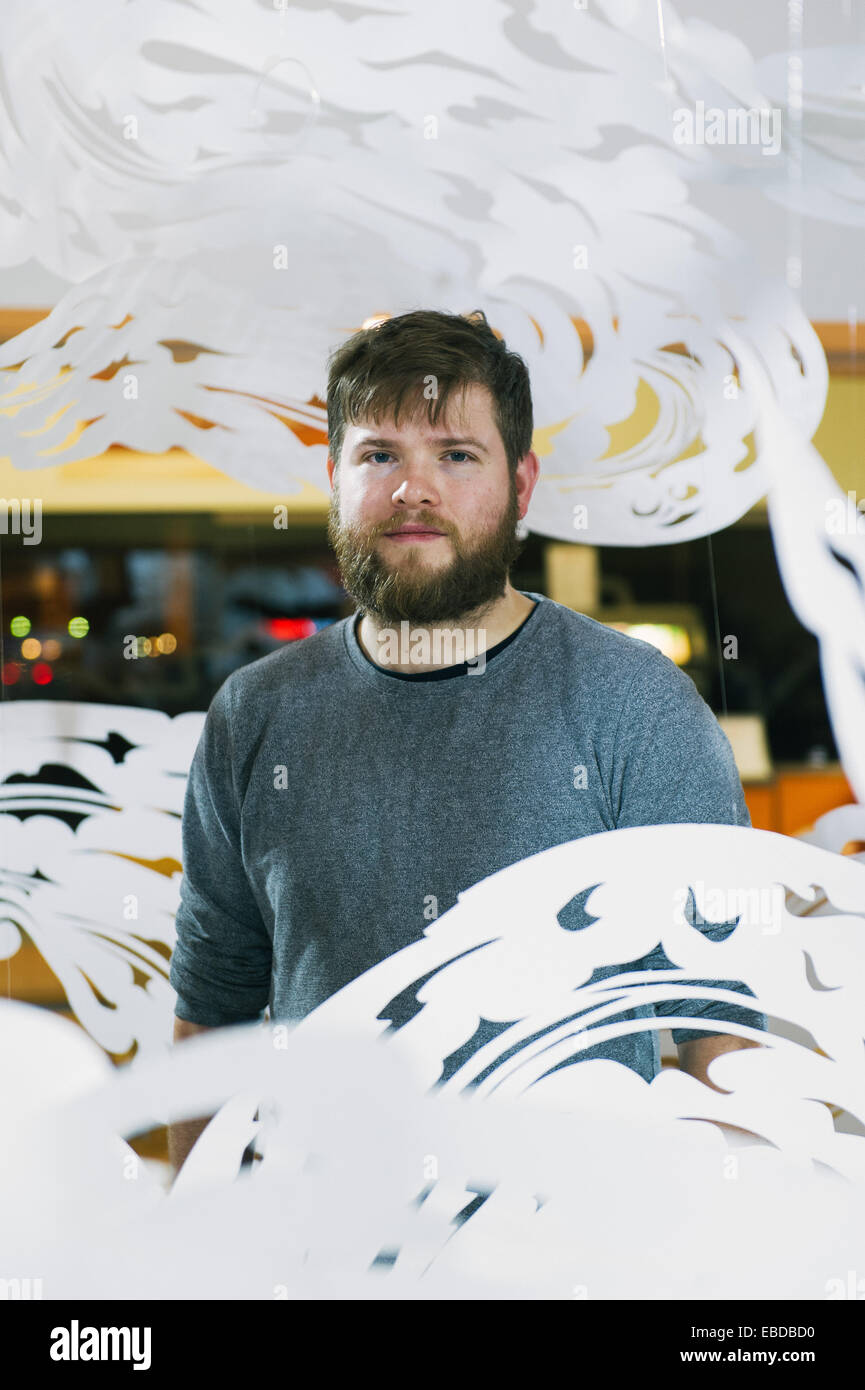 Paper artist Andy Singleton's exhibition "Ice Storm" at the Wales ...