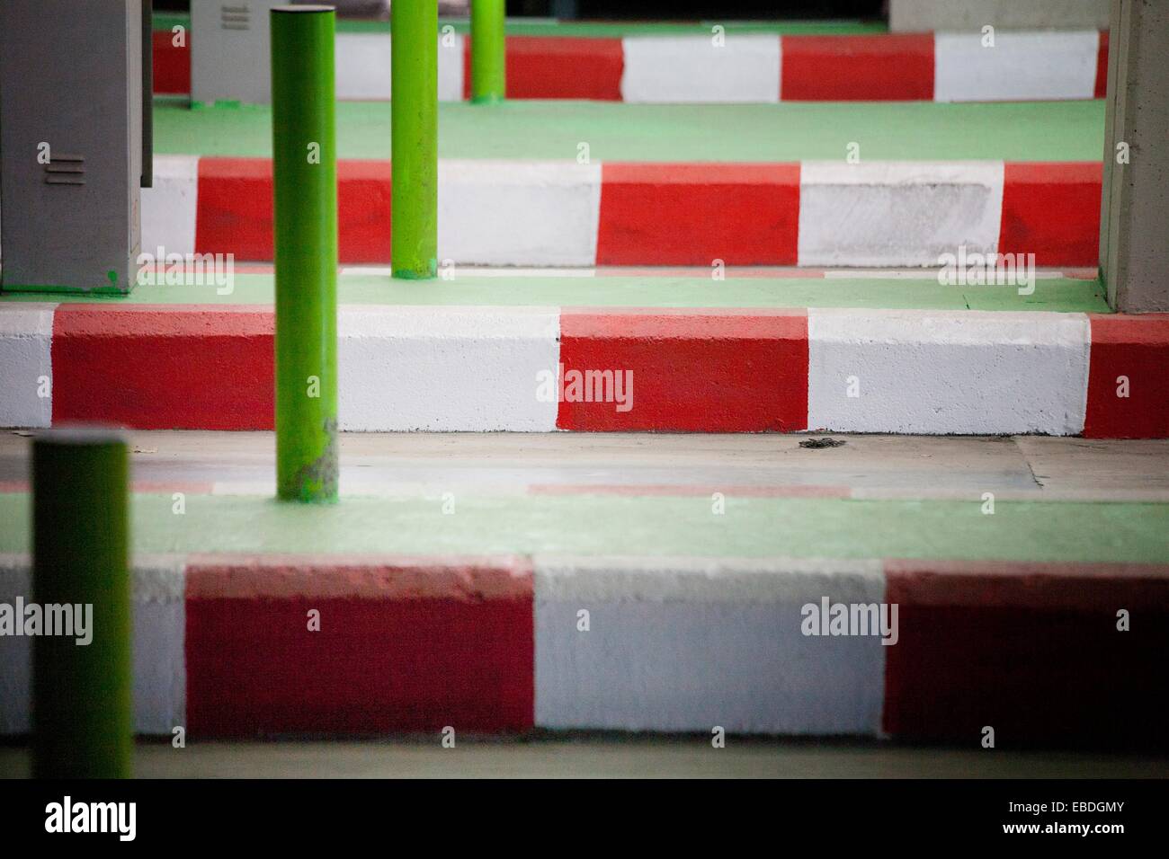 Separation lanes in parking Stock Photo - Alamy