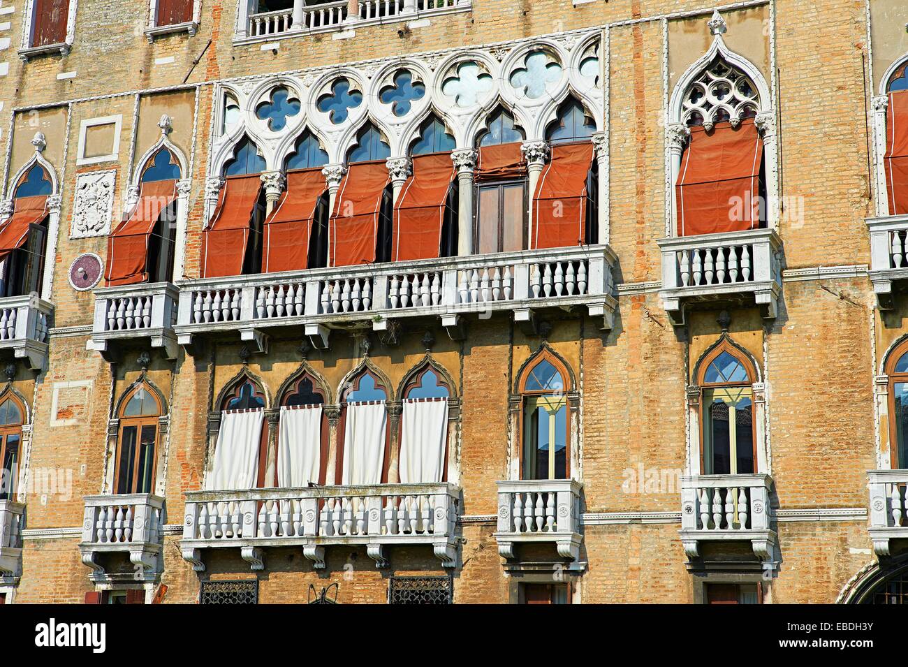 Venetian Gothic Palaces on the Grand Canal Venice Stock Photo - Alamy