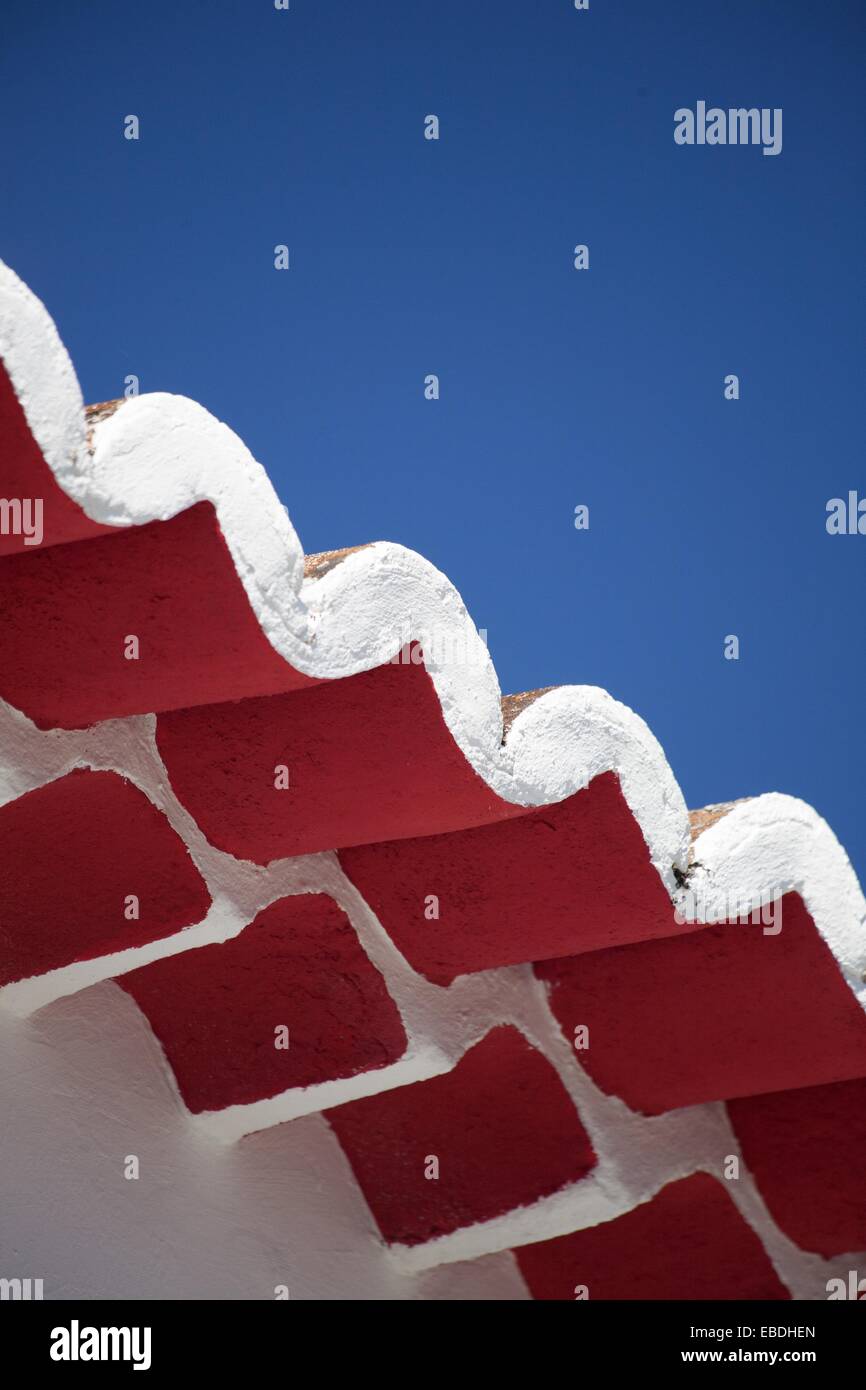 Typical red tiles in Azores Islands Stock Photo - Alamy