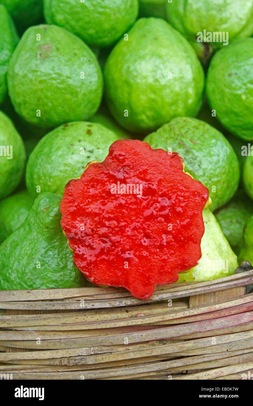 Red guavas for sale at street market hi-res stock photography and ...