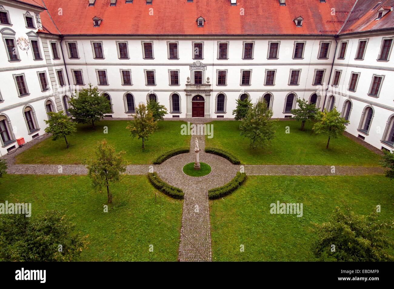 Ottobeuren Bavaria Southern Germany Benedictine monastery courtyard ...