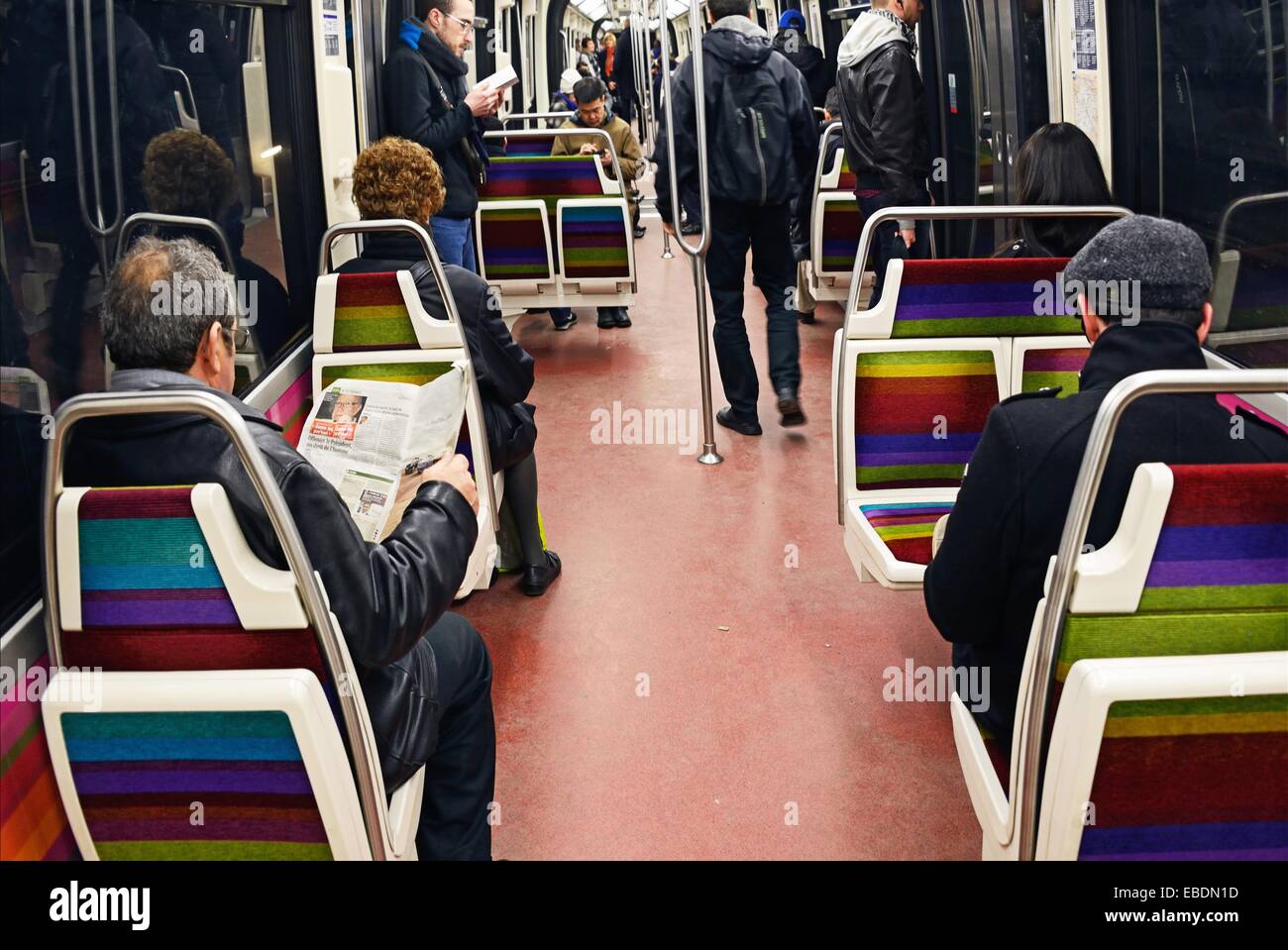 The paris metro train seat hi-res stock photography and images - Alamy