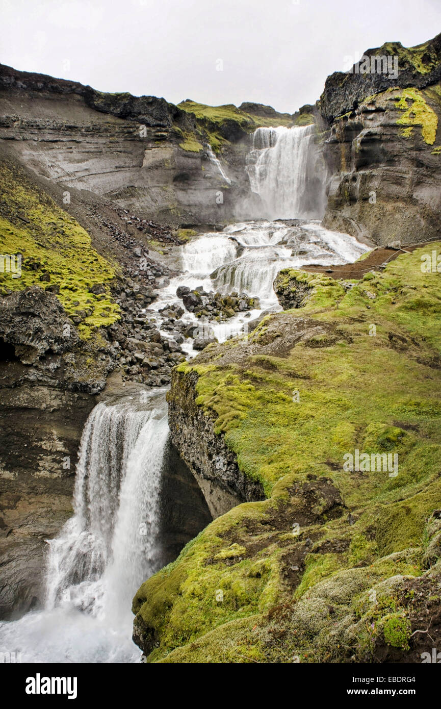 Ofaerufoss Waterfall, Eldgja, Iceland Stock Photo - Alamy