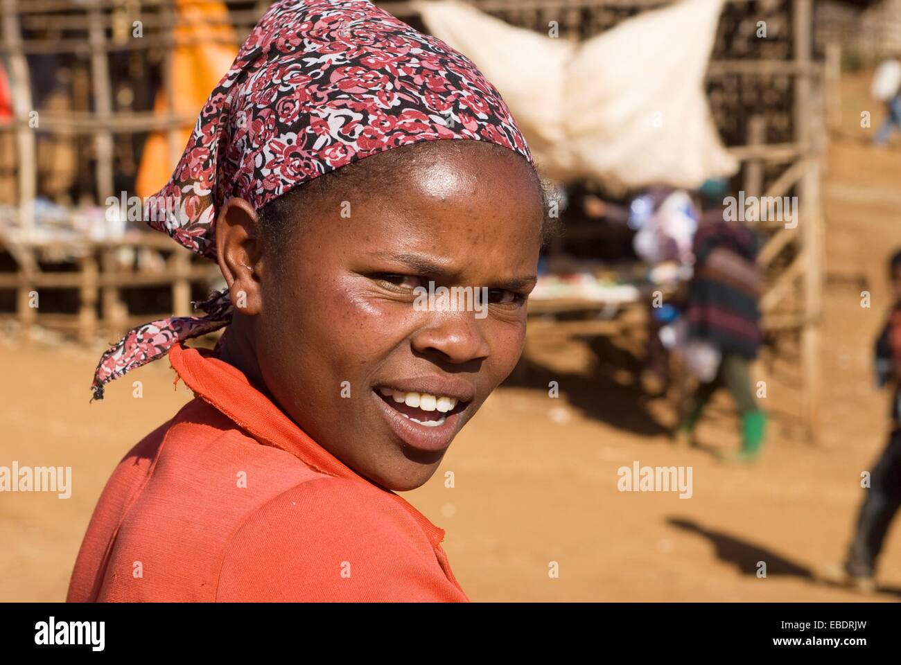 Girl portrait at the street market in Chencha, Arba Minch, Lower Omo ...