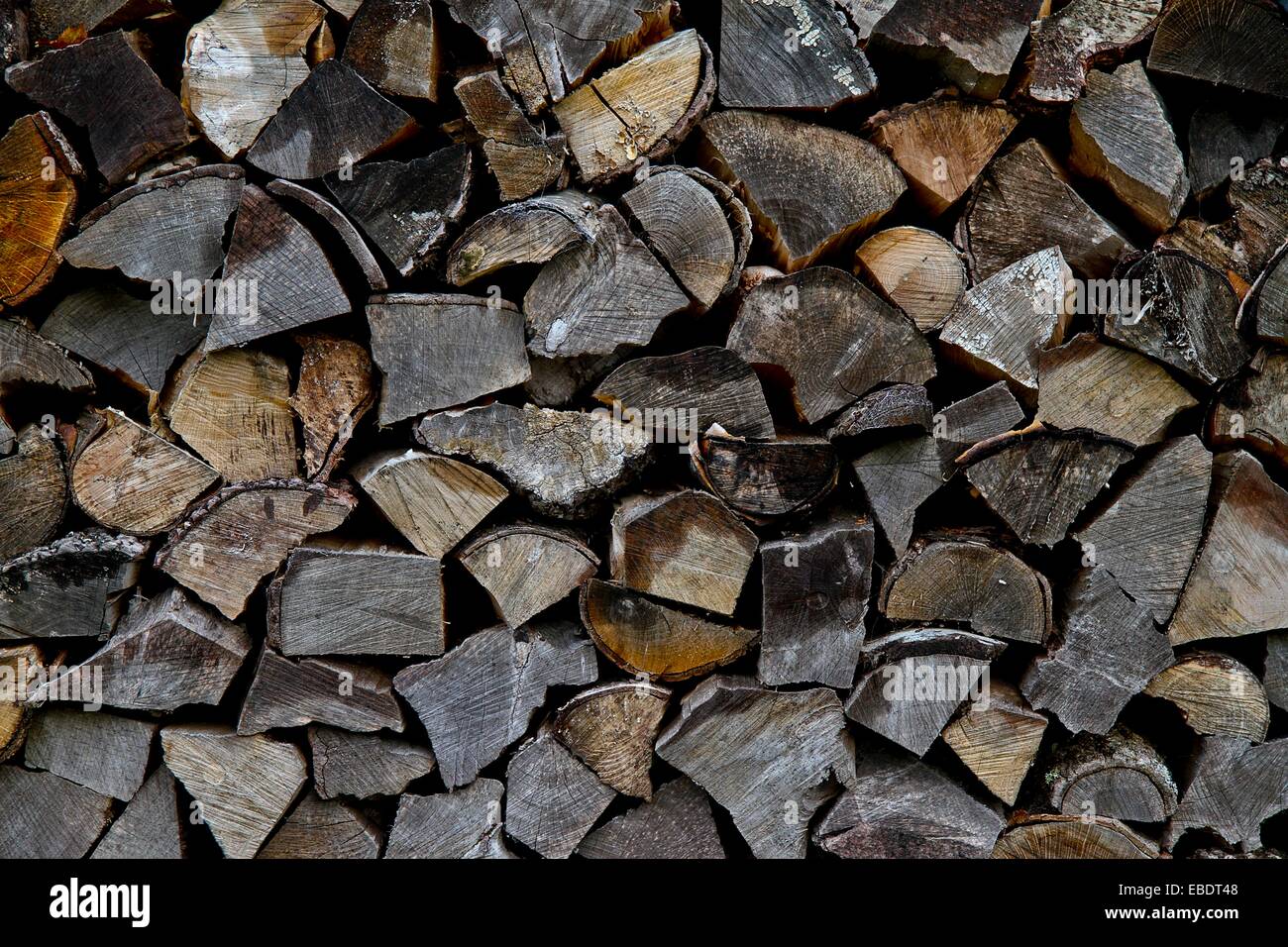 Firewood in a Mountain house in La Raya, San Isidro Pass, Asturias ...