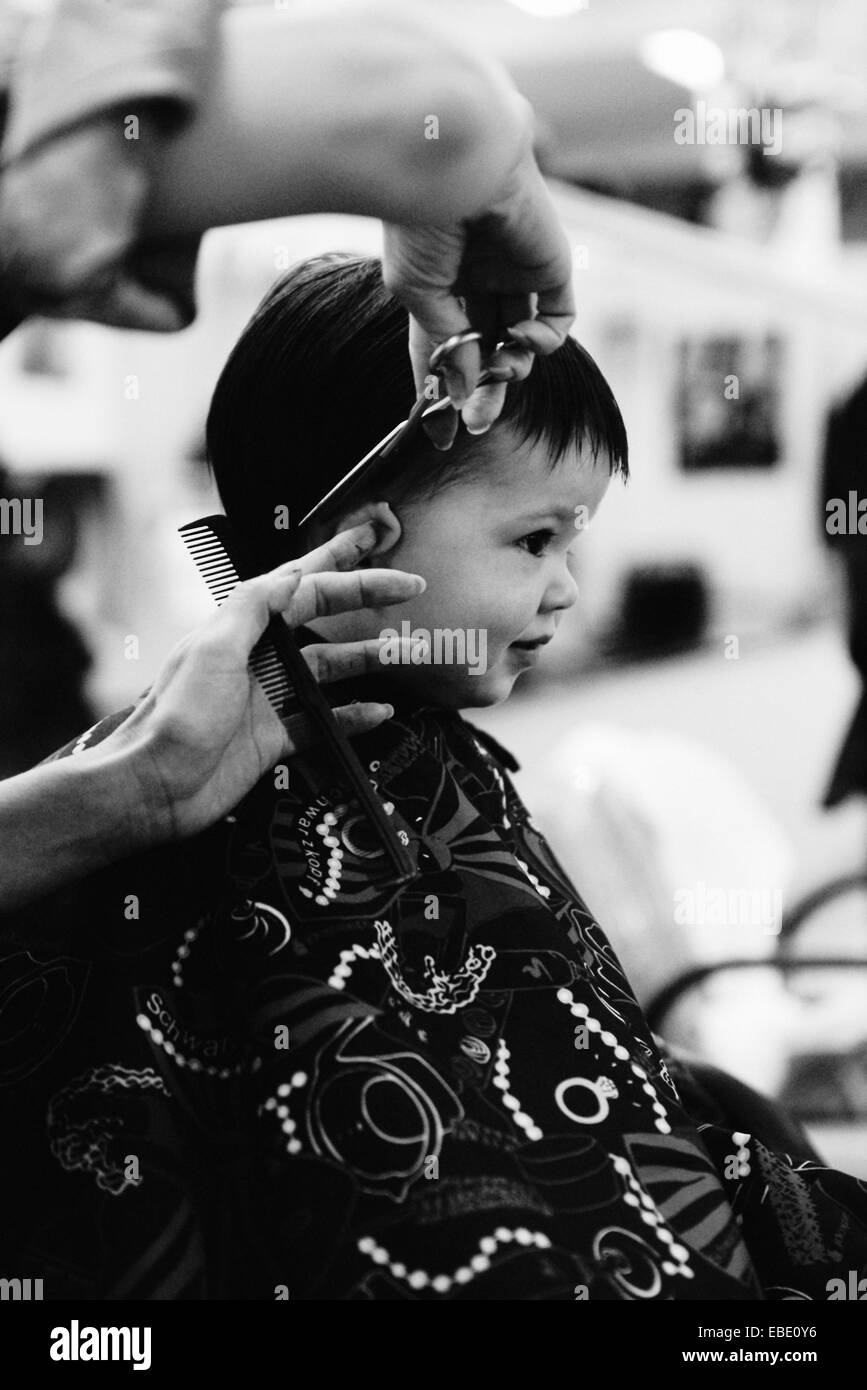 Male Haircut Model Black and White Stock Photos & Images - Alamy