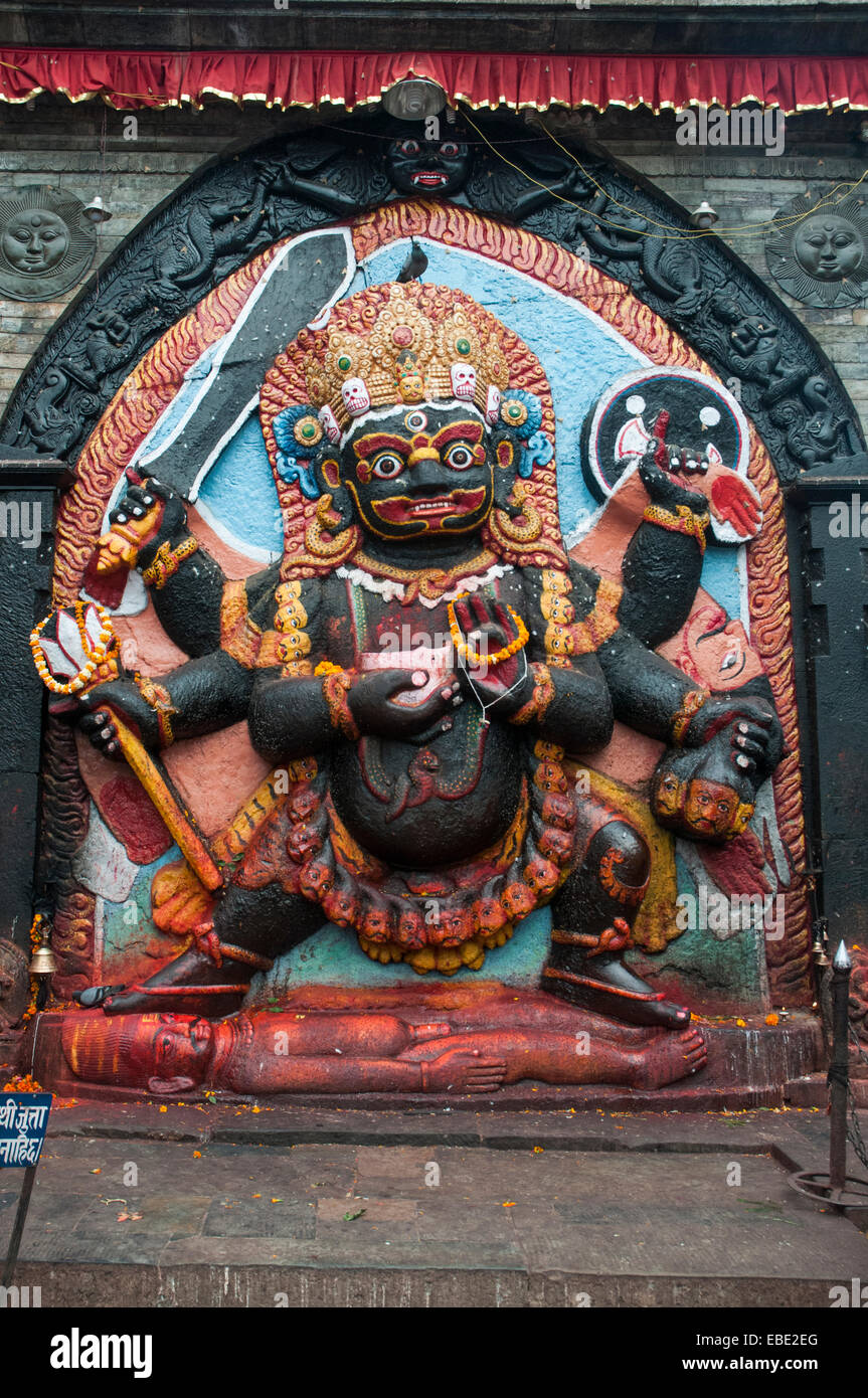 Kal Bhairab shrine in Durbar Square, Kathmandu, Nepal Stock Photo - Alamy