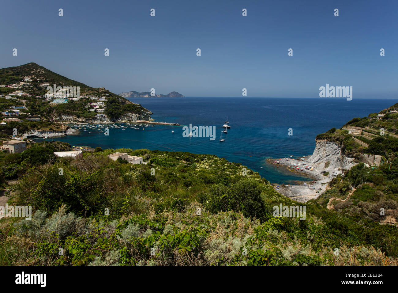 Panorama View of Mediterranean Island Coastline (Ponza, Italy Stock ...