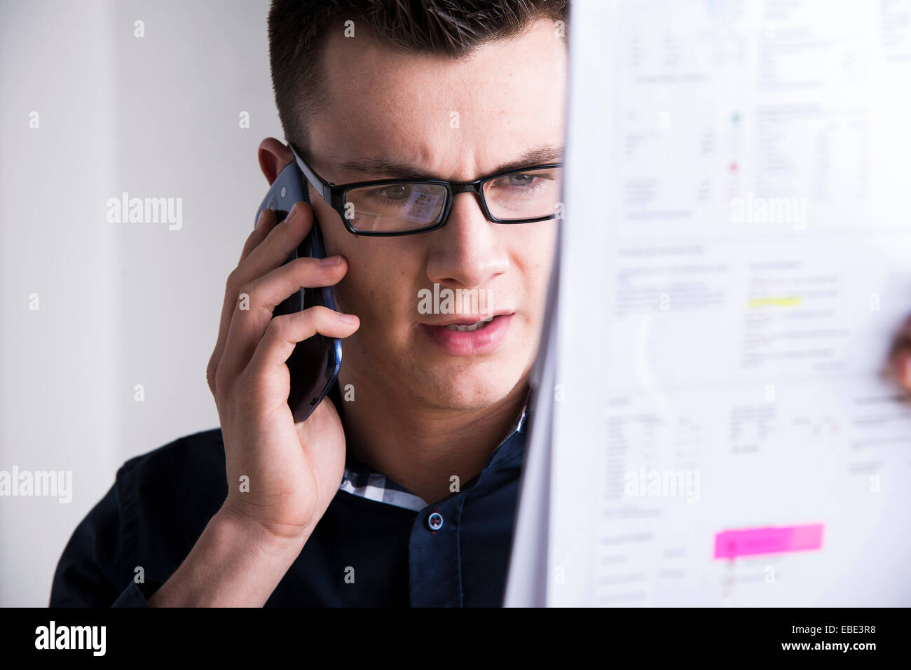 Young Man Working in Office, Mannheim, Baden, Wurttemberg, Germany ...