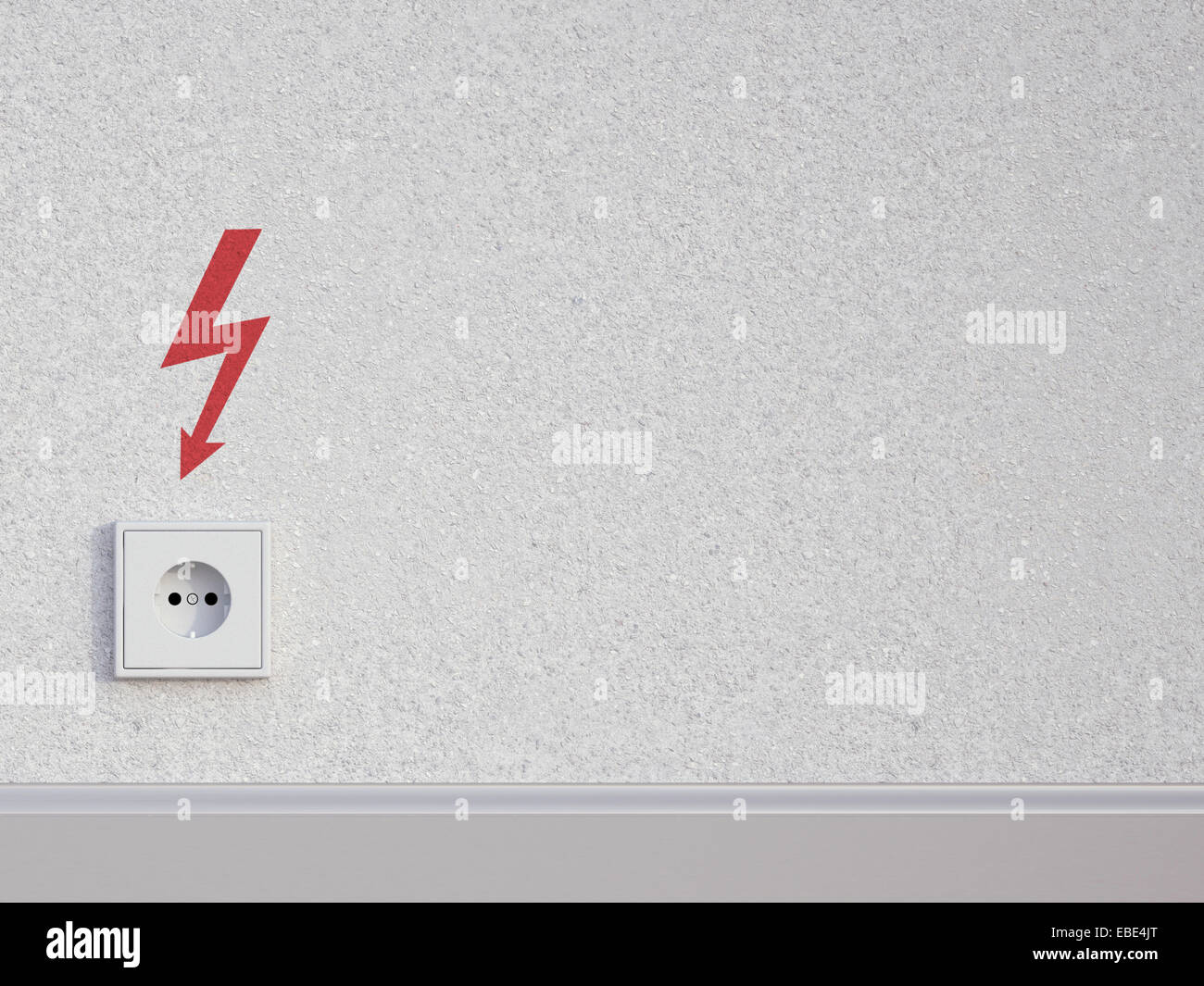 Digital Illustration of Electrical Socket on Concrete Wall with Flash ...