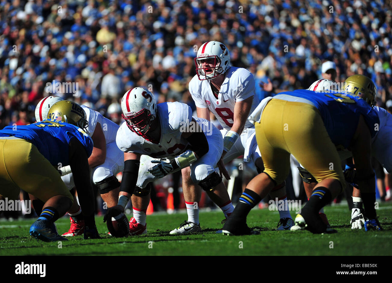 Pasadena, CA. 28th Nov, 2014. QB Kevin Hogan #8 of Stanford in action ...