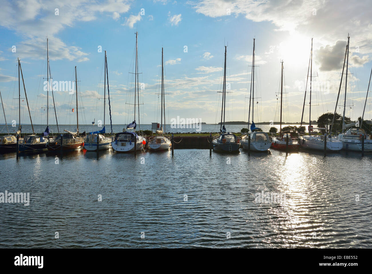 Marina with sailboats, Harbour at Orth, Schleswig-Holstein, Baltic ...