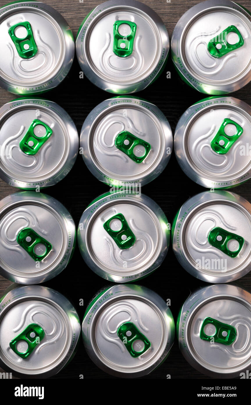 Overhead View of Pop Cans Stock Photo - Alamy
