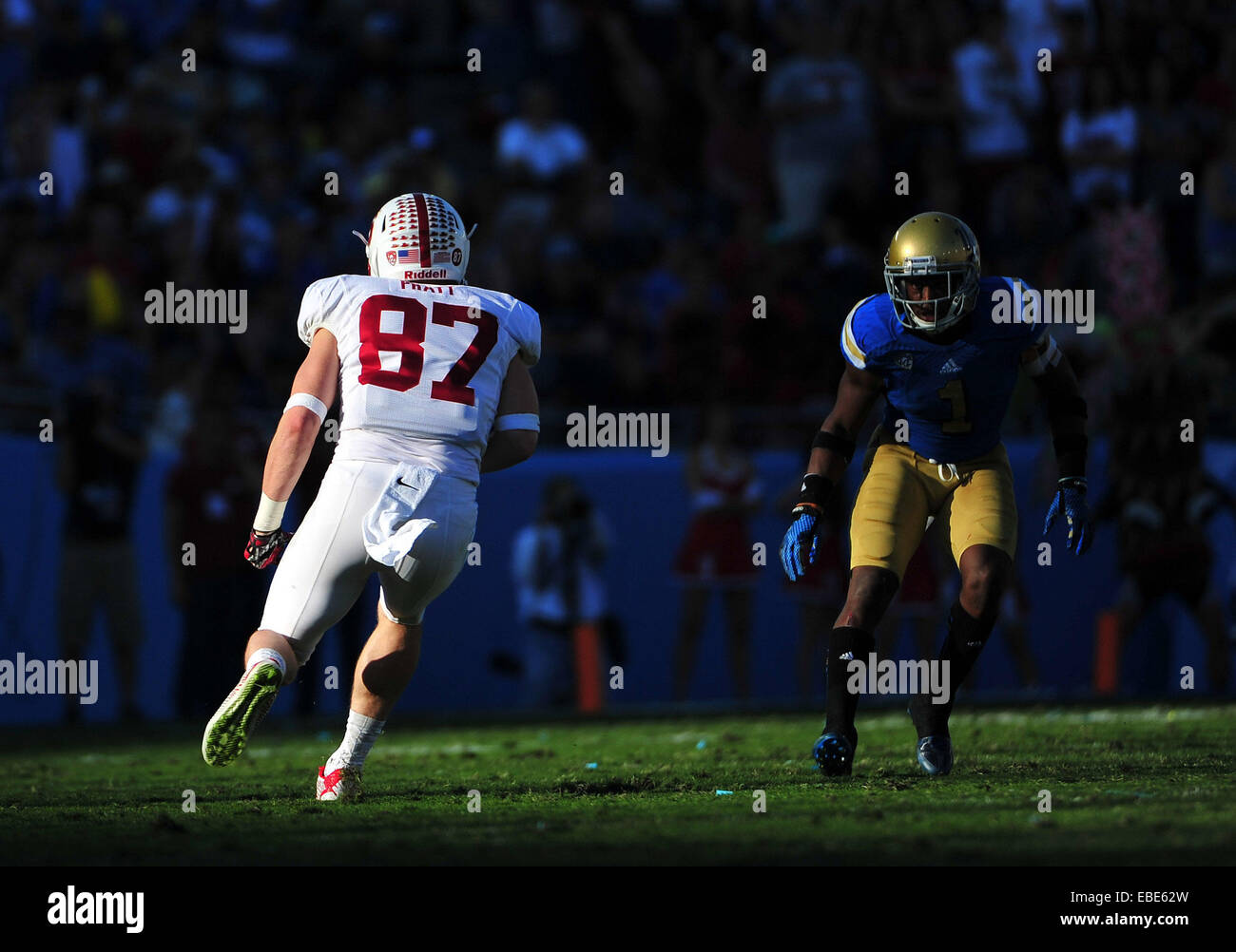 Pasadena, CA. 28th Nov, 2014. WR Jordan Pratt #87 of Stanford in action during the College ...
