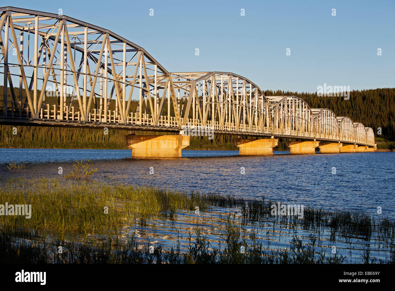 Nisutlin Bay Bridge, Teslin, Yukon, Canada Stock Photo - Alamy