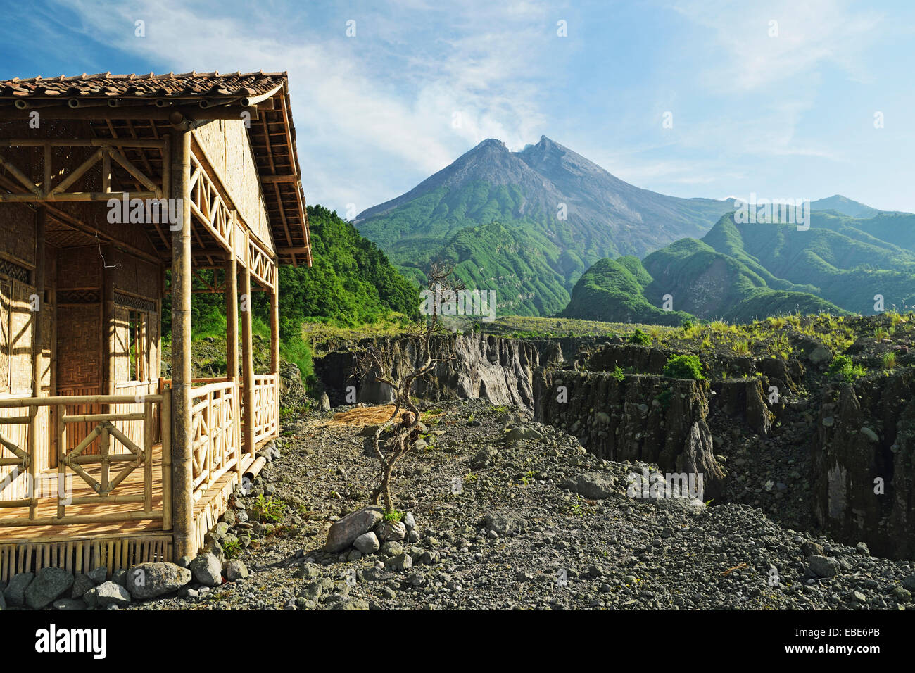 Cabin at Mount Merapi, Java, Indonesia Stock Photo - Alamy