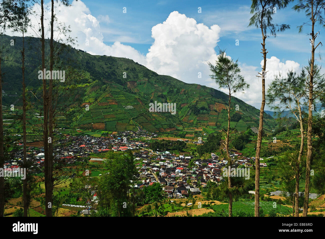 View of Dieng Village, Dieng Plateau, Java, Indonesia Stock Photo - Alamy