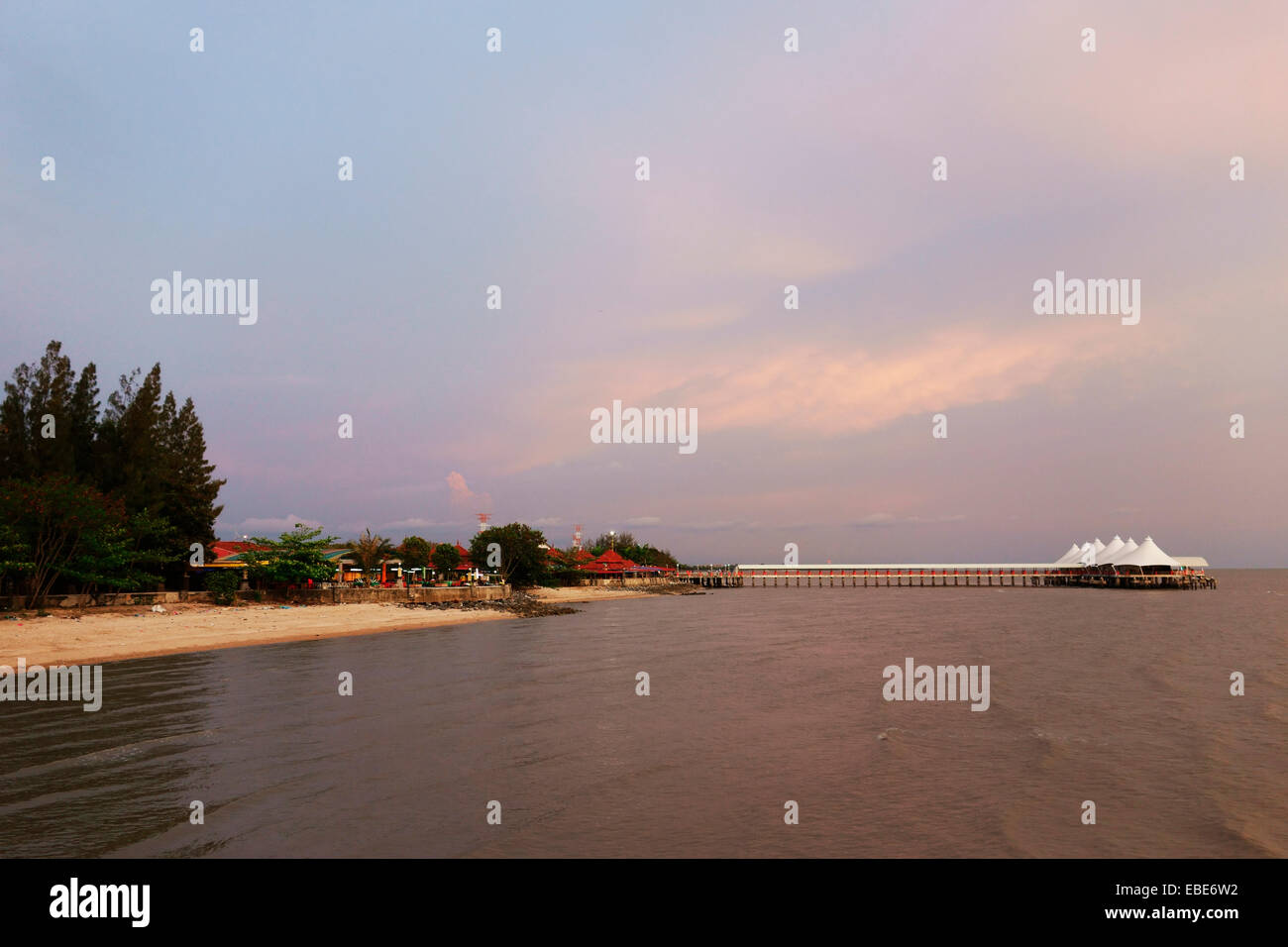 Sunset and Pier, Kuala Perlis, Perlis, Malaysia Stock Photo - Alamy