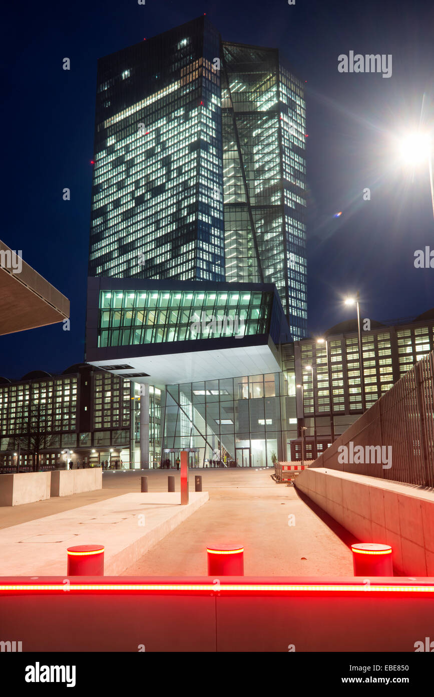 The new european central bank skyscraper building at sunset hi-res ...
