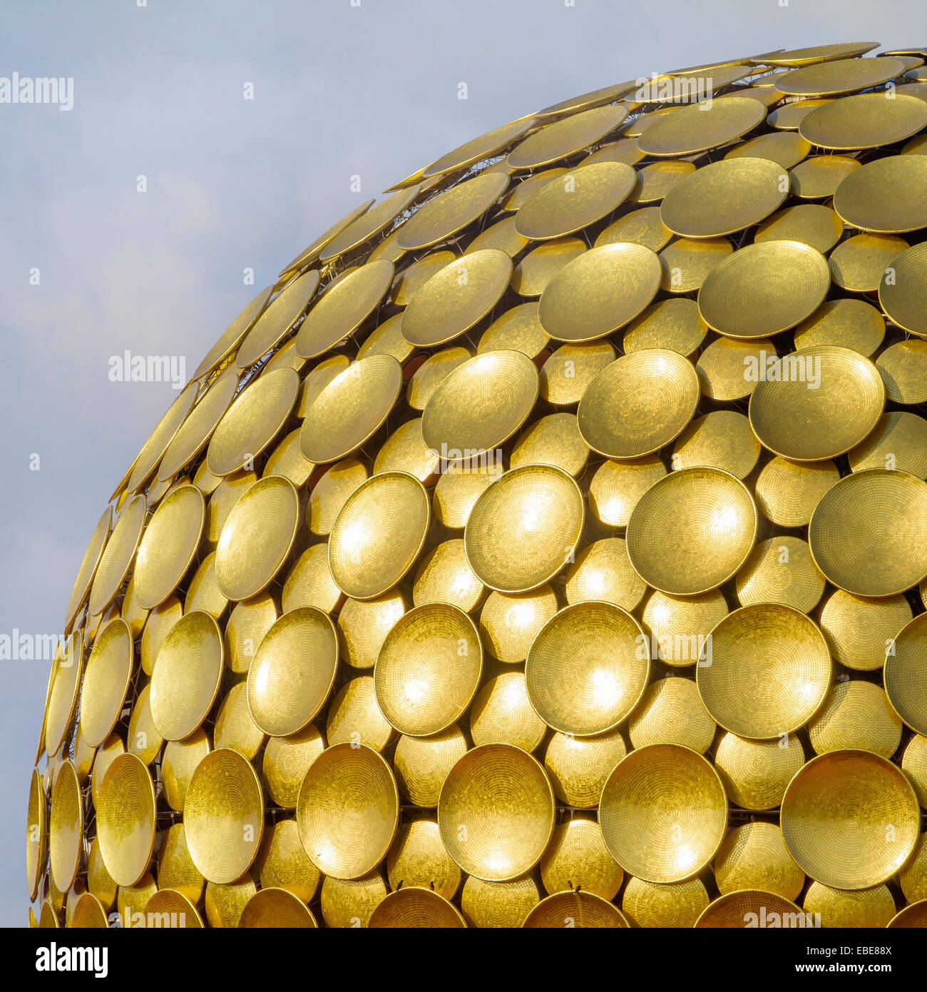 Matrimandir - Golden Temple in Auroville, Tamil Nadu, India Stock Photo ...