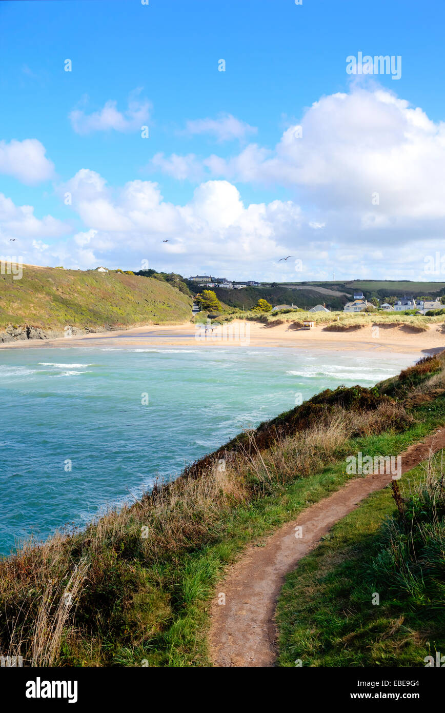Porthcothan Bay Cornwall England UK Cornish north coast between Newquay ...