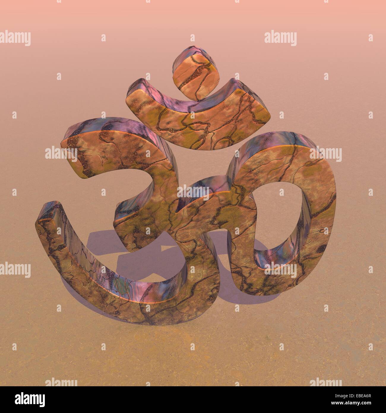 Big aum symbol standing on the ground with shadow Stock Photo - Alamy