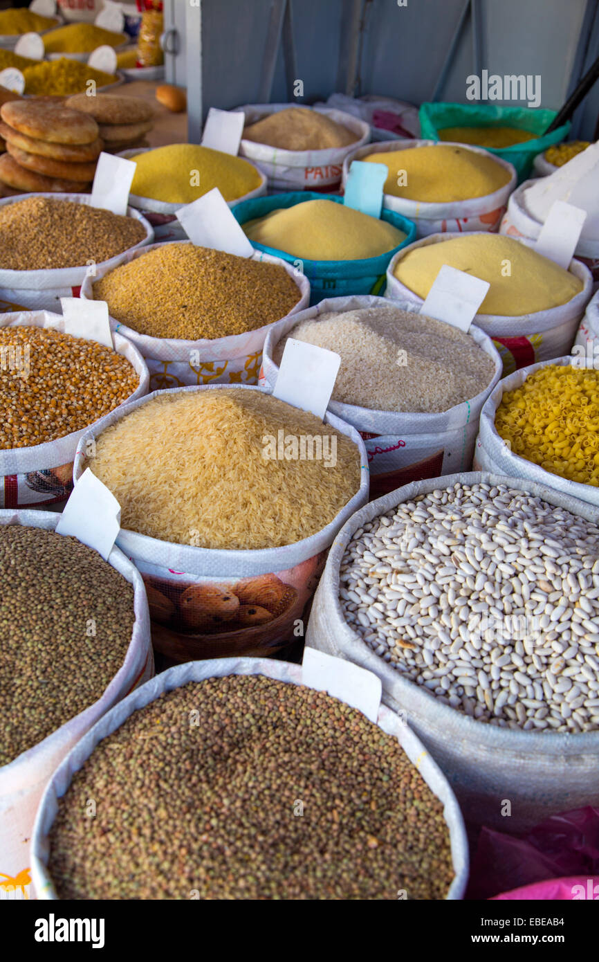 Detail of grain food on the market at Rabat, Morocco Stock Photo - Alamy