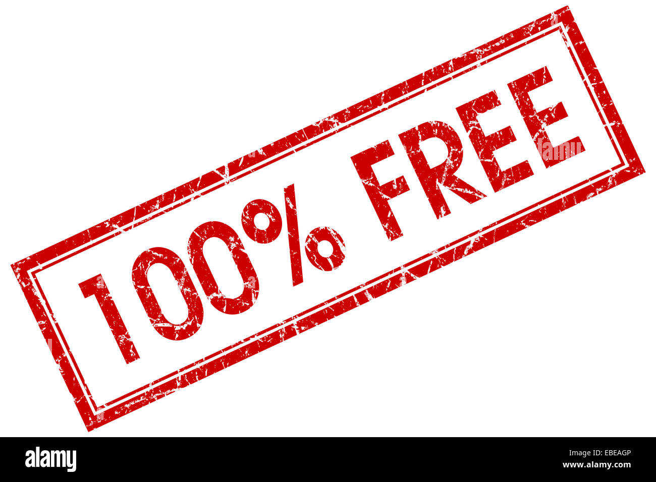 100 percent free red square grungy stamp isolated on white background ...