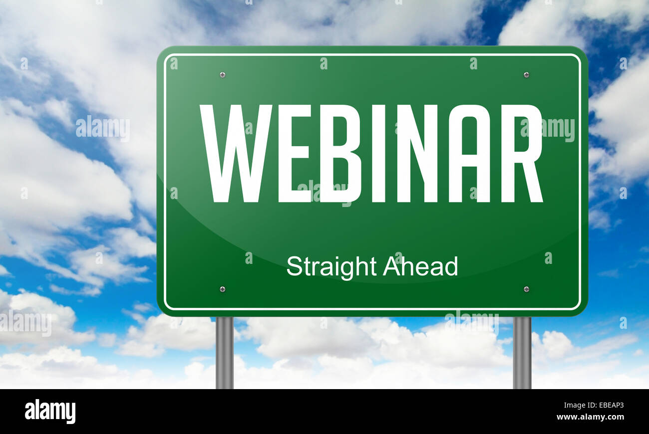 Highway Signpost with Webinar Wording on Sky Background Stock Photo - Alamy
