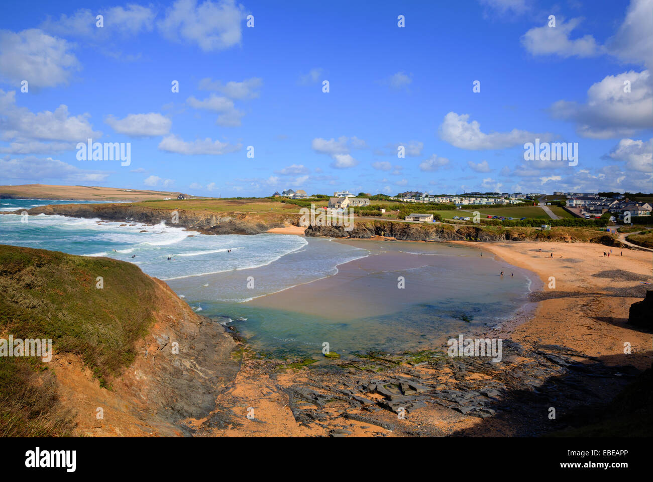 Treyarnon Bay Cornwall England UK Cornish north coast between Newquay ...