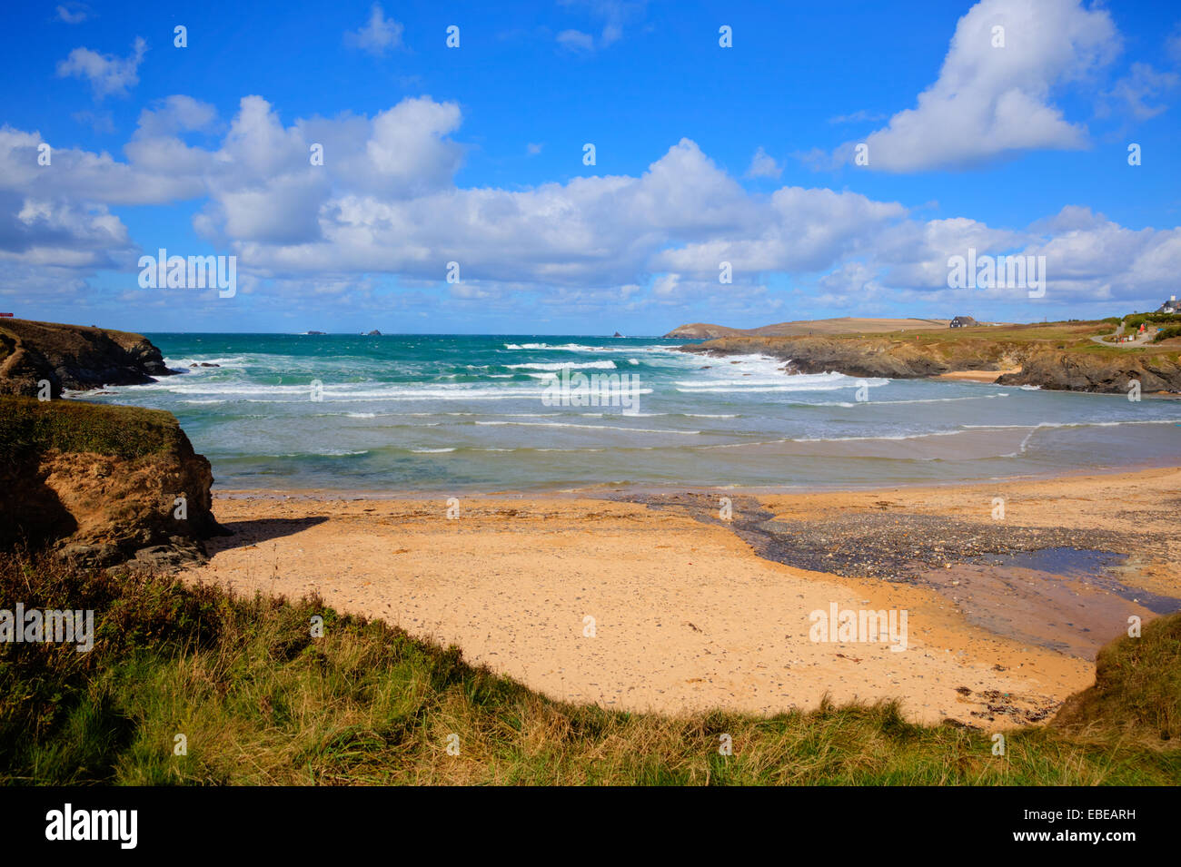 Treyarnon Bay Cornwall England UK Cornish north coast between Newquay ...
