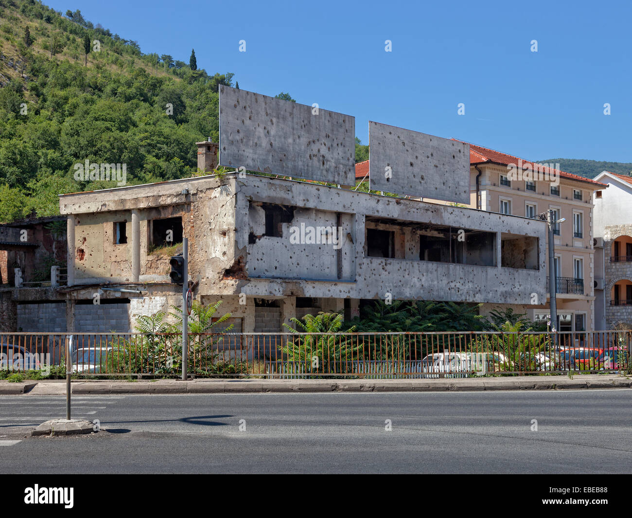 Old destroyed building after war in Mostar, Bosnia and Herzegovina ...