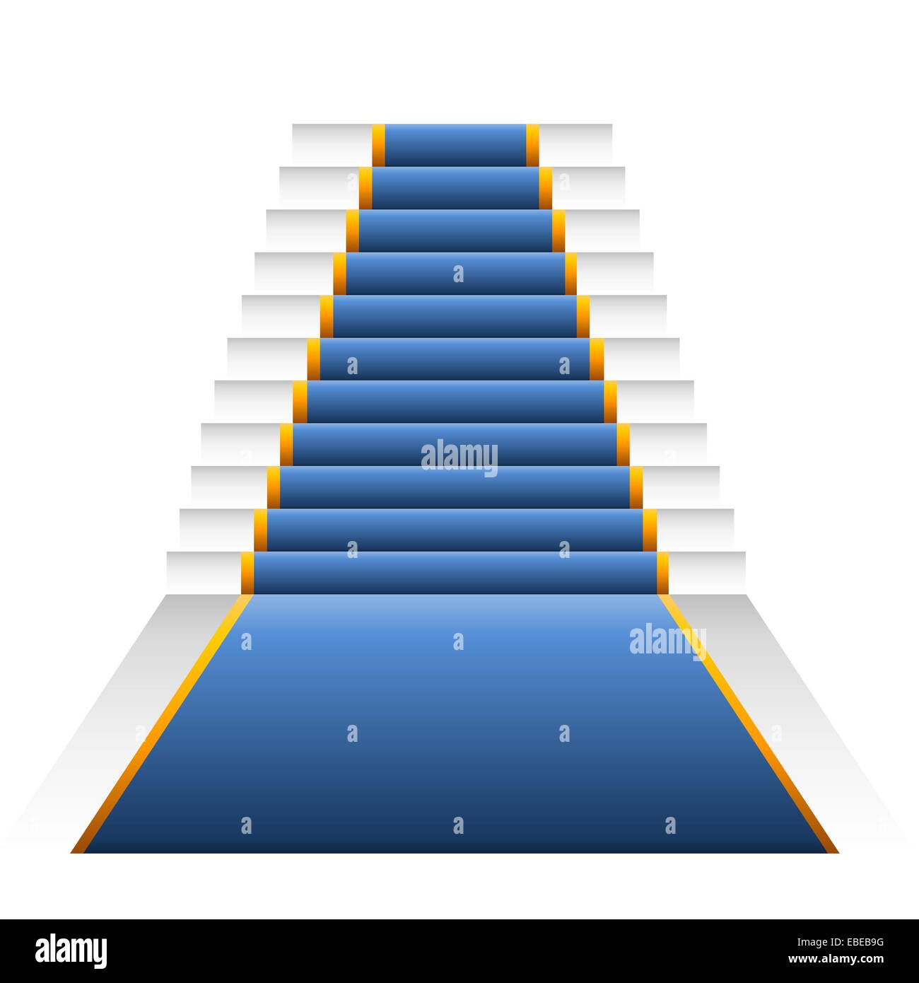 Blue elegant stairs isolated in white background Stock Photo - Alamy