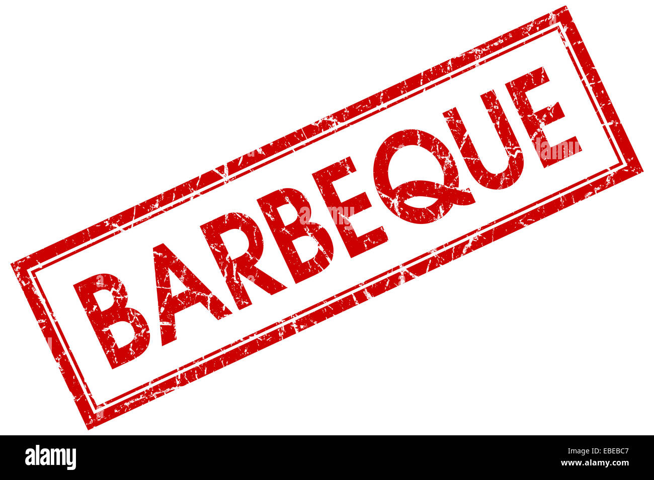 Barbeque red square grungy stamp isolated on white background Stock ...