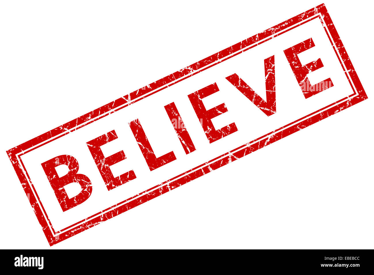 believe red square stamp isolated on white background Stock Photo - Alamy