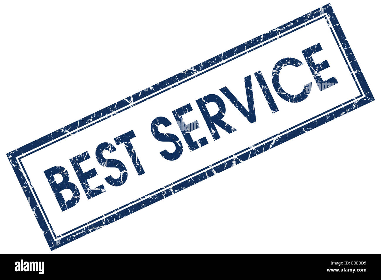 best service blue square stamp Stock Photo - Alamy
