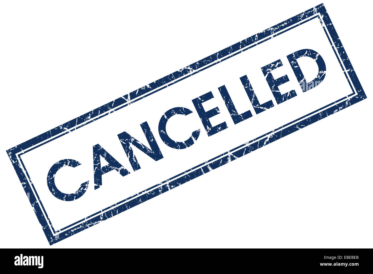 cancelled blue square stamp Stock Photo - Alamy