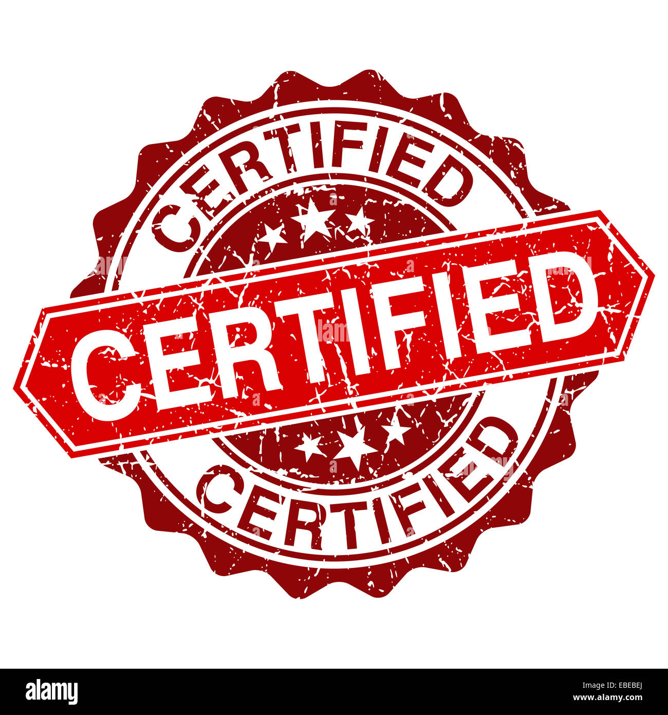 Certified red vintage stamp isolated on white background Stock Photo ...