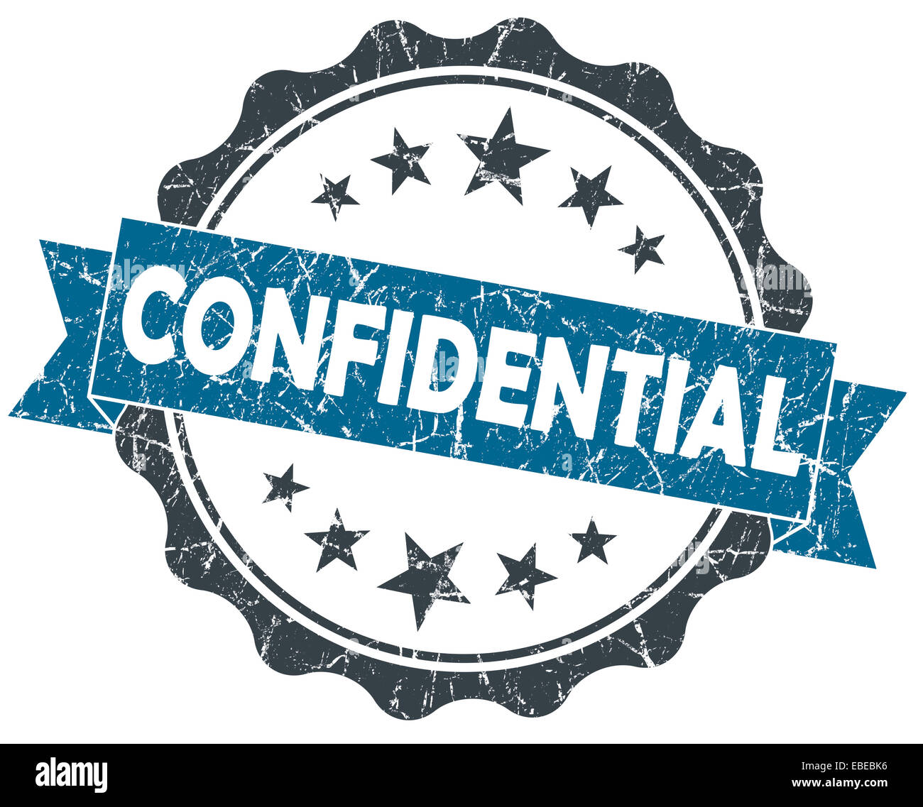 CONFIDENTIAL blue grunge vintage seal isolated on white Stock Photo - Alamy