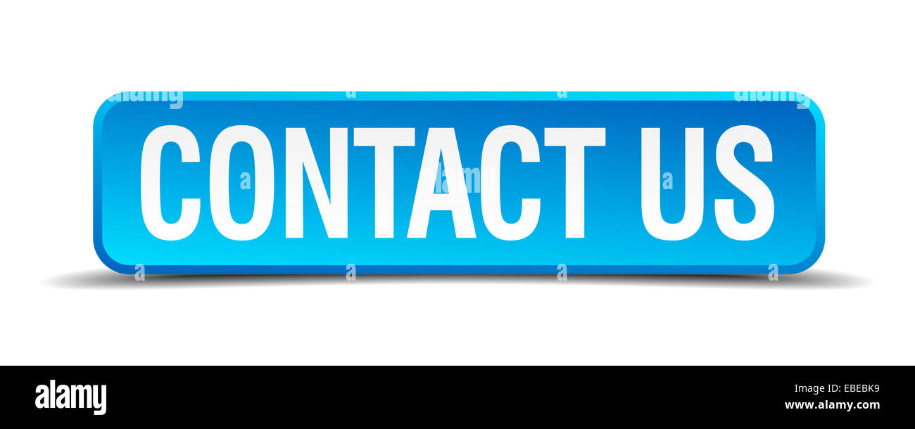 contact us blue 3d realistic square isolated button Stock Photo - Alamy