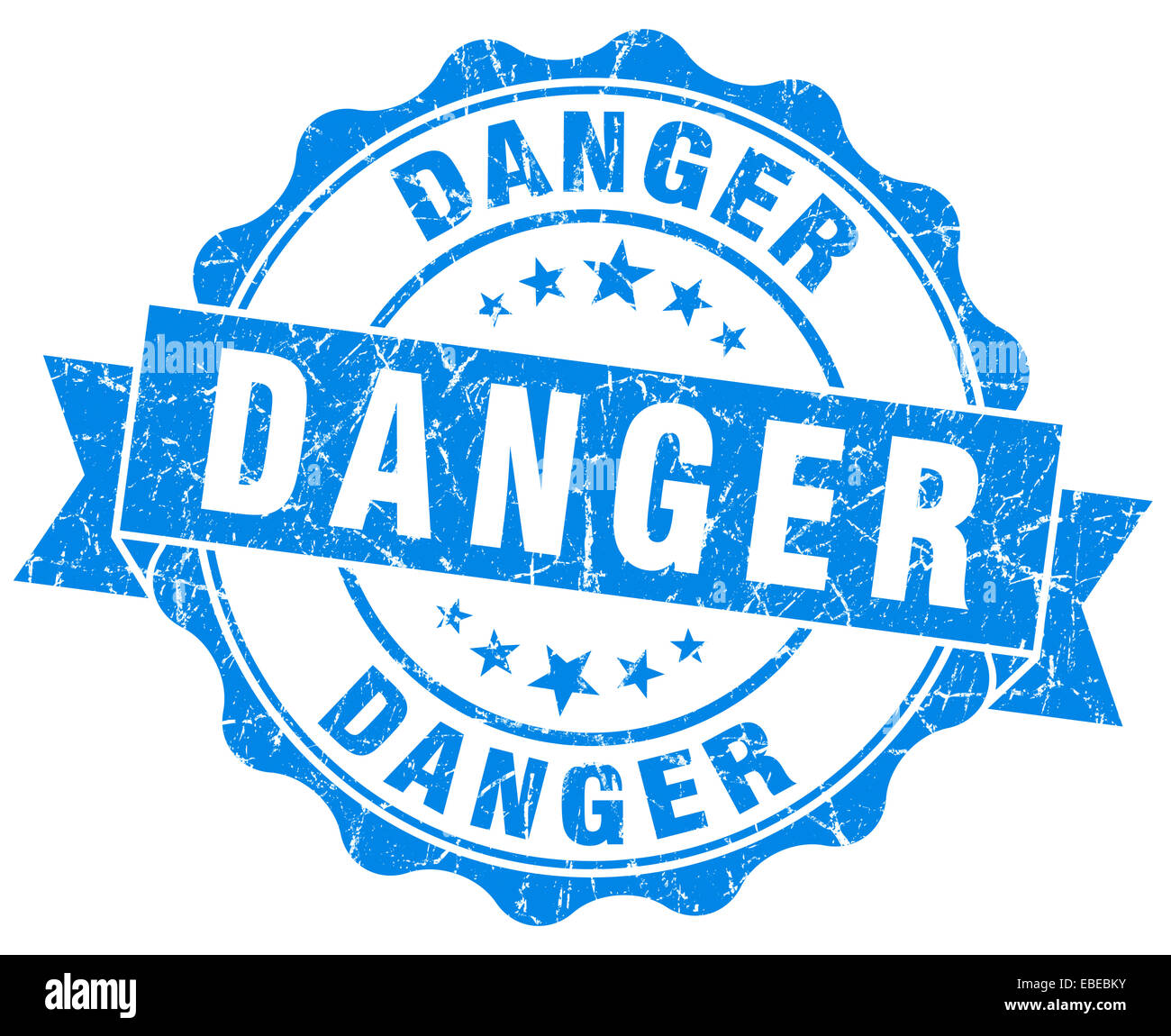 danger blue grunge stamp Stock Photo - Alamy