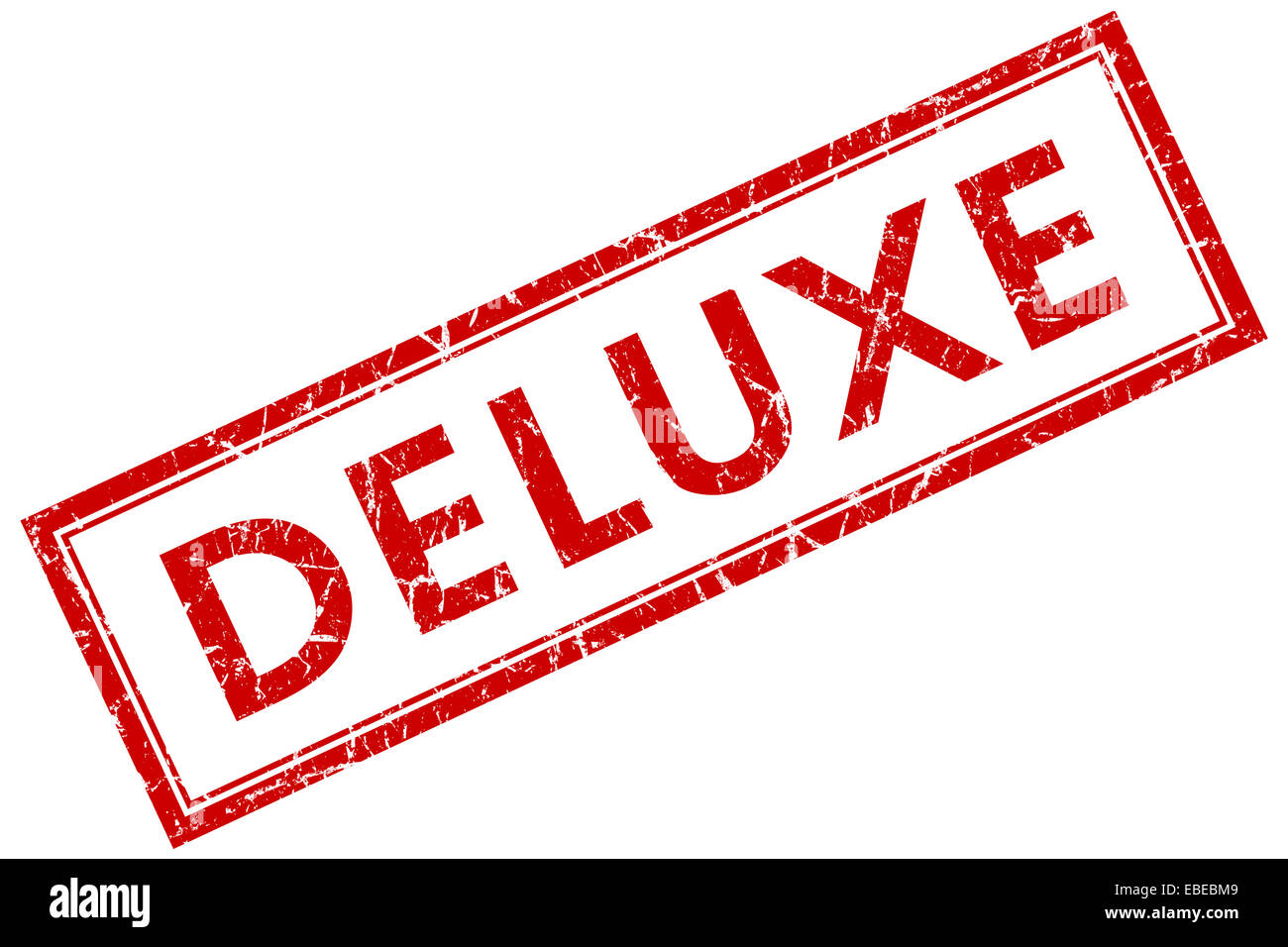 deluxe red square stamp isolated on white background Stock Photo - Alamy