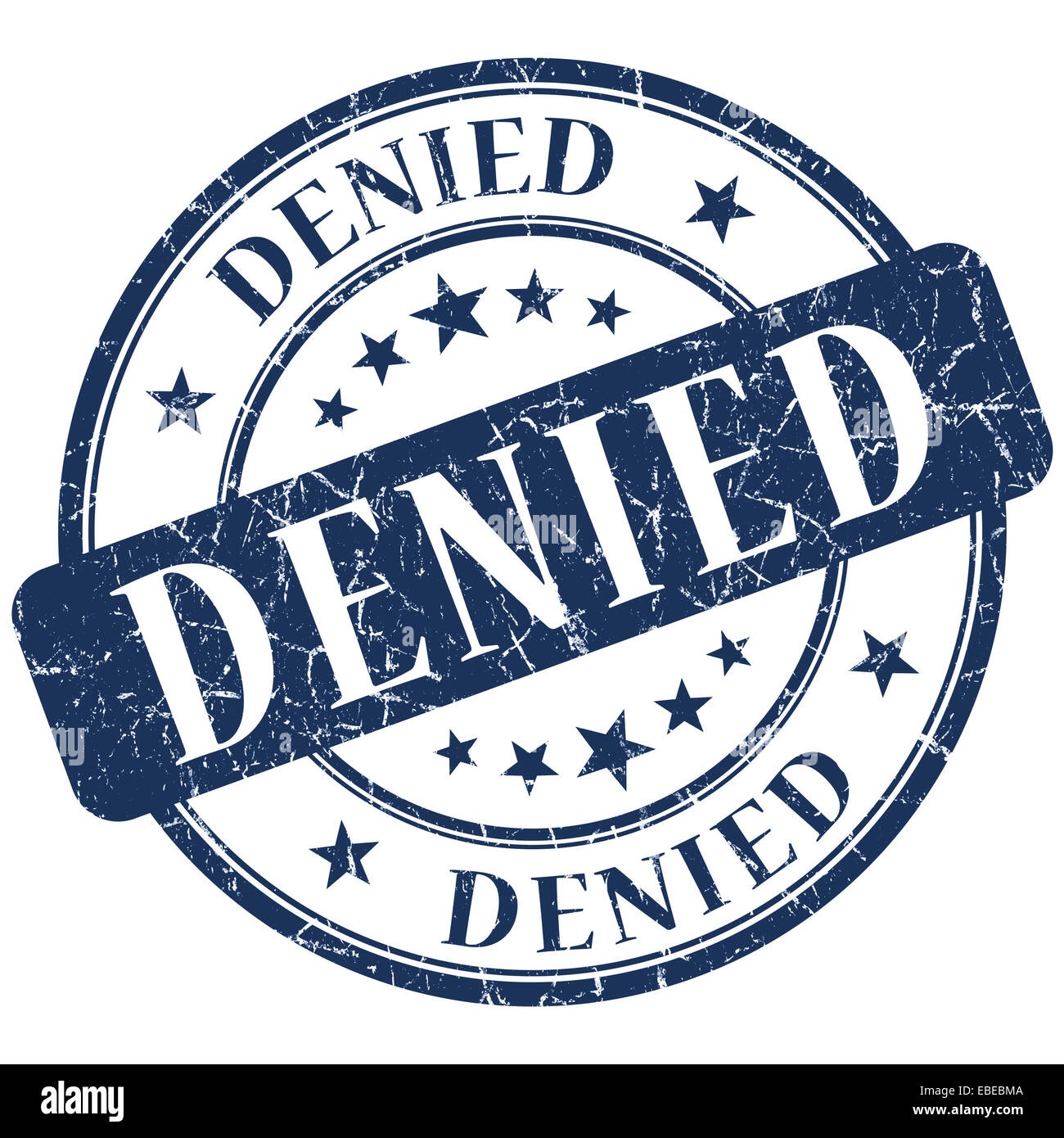 DENIED Blue stamp Stock Photo - Alamy